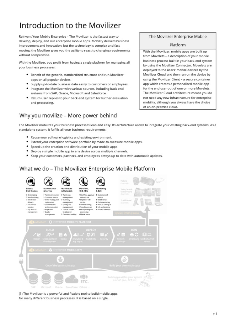 Movilizer: Enterprise Mobile App Platform | PDF | Mobile App | Cloud ...
