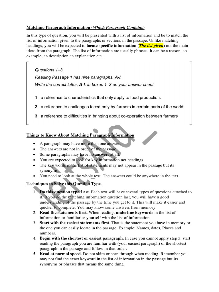 Matching Paragraph Information | PDF | Linguistics | Phonetics