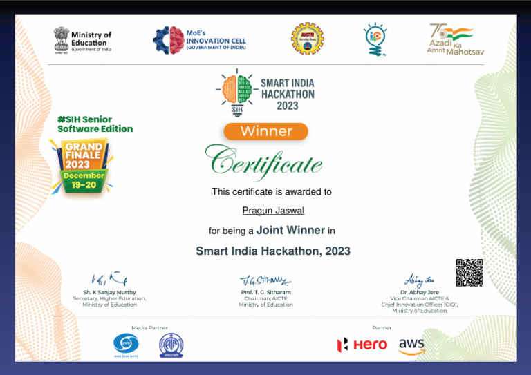 Certificate Sih | PDF