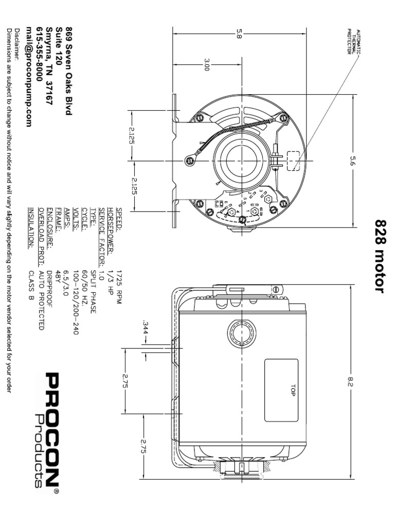 Procon 828 Motor - Drawing | PDF