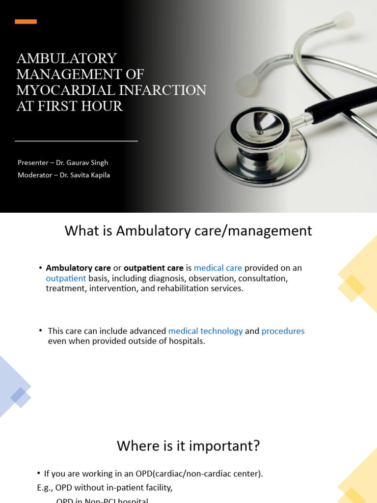 Ambulatory Management of Myocardial Infarction at First Hour | Download ...