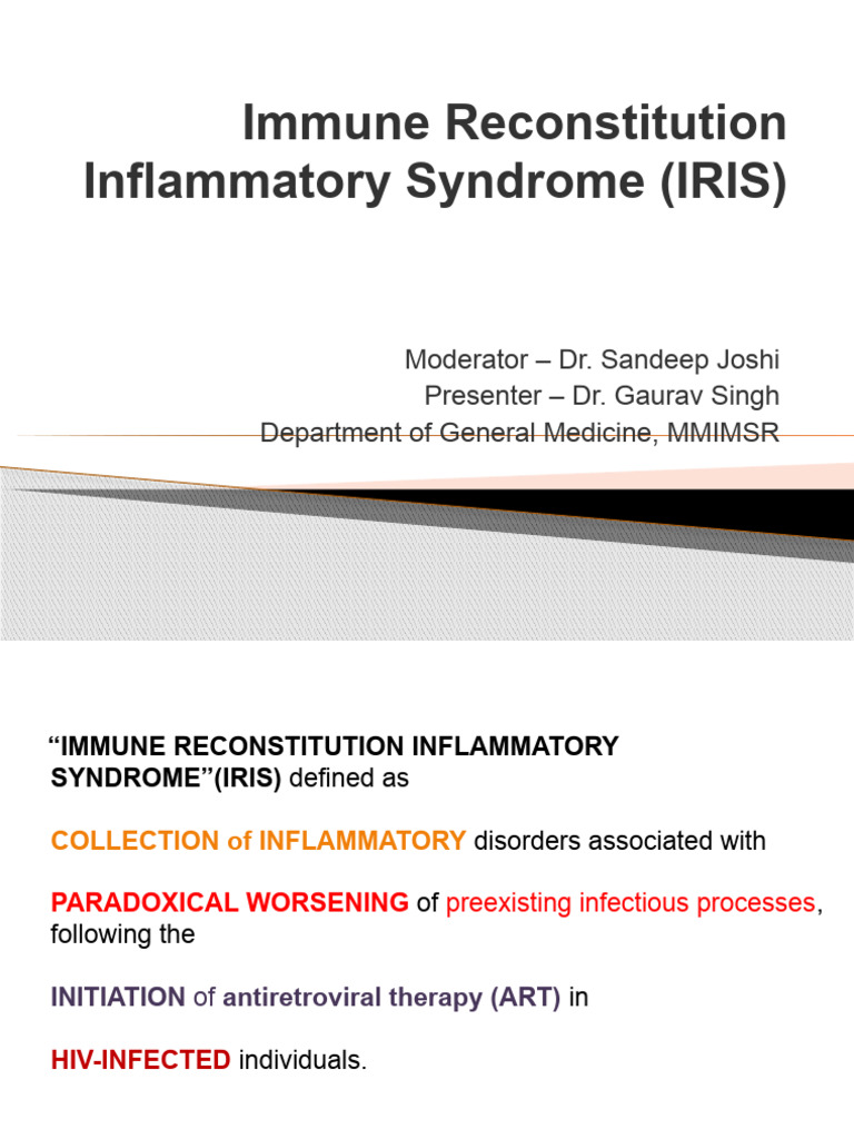 Immune Reconstitution Inflammatory Syndrome (IRIS) | PDF | Inflammation ...