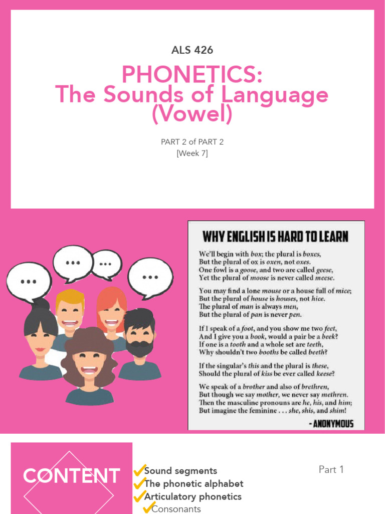 ALS426 Chapter 5 Phonetics - Vowels - 20231101 - 141818 | PDF | Vowel | Phonetics
