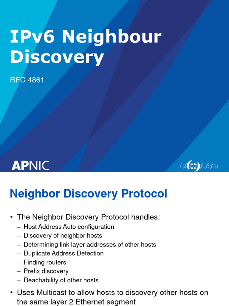 1.3 Ipv6 Neighbour Discovery | PDF | I Pv6 | Wide Area Network
