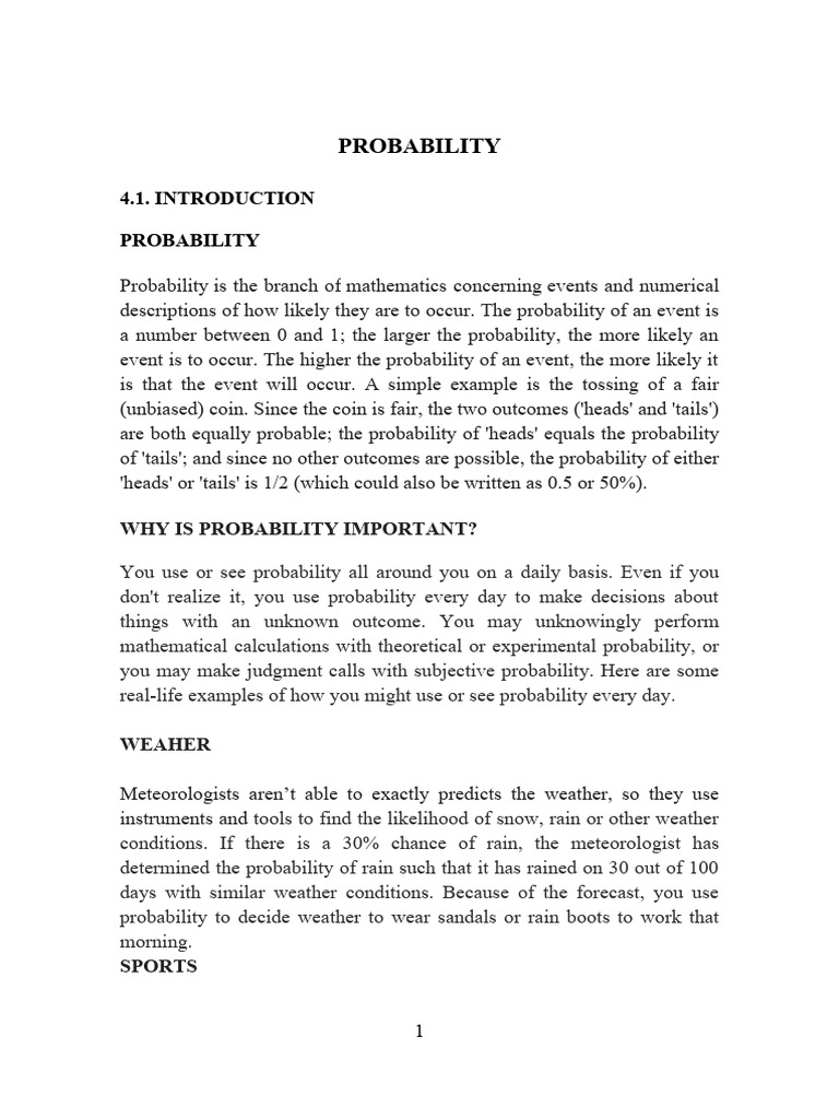 Probability | Download Free PDF | Probability | Odds