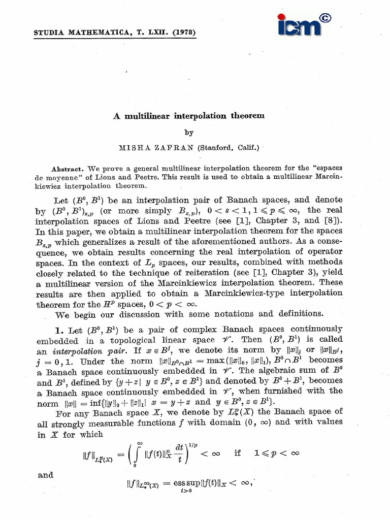 A Multilinear Interpolation Theorem | PDF