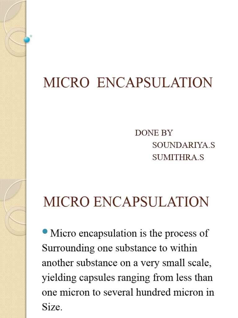Micro Encapsulation | PDF