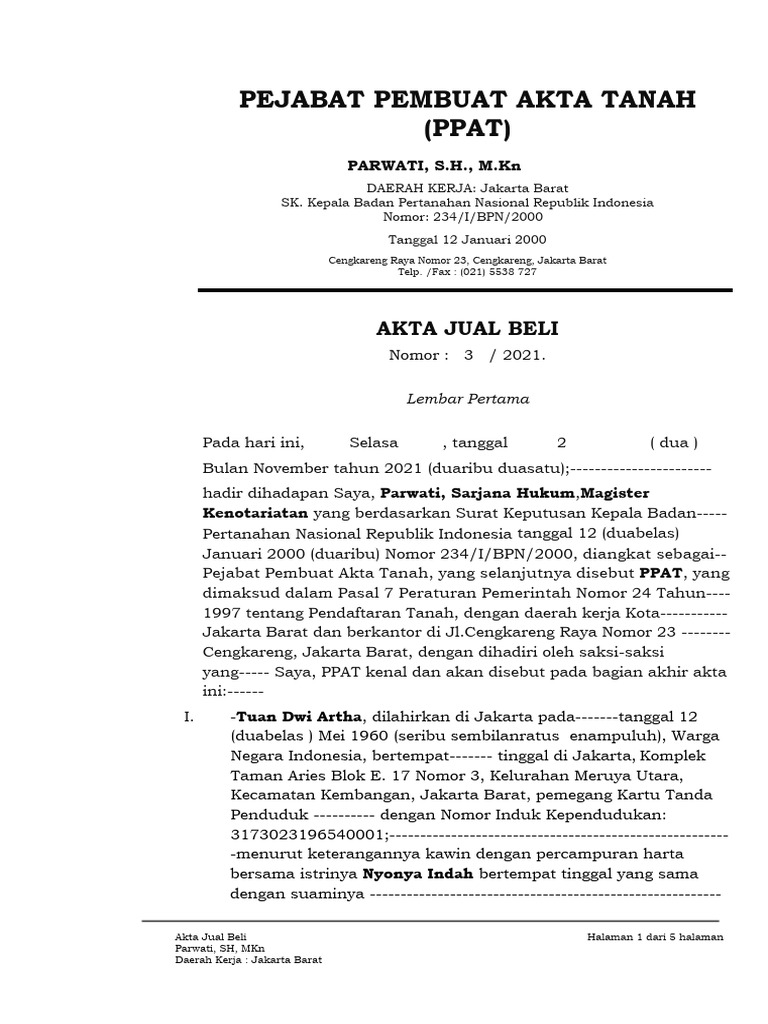 Contoh Formt Ajb | PDF