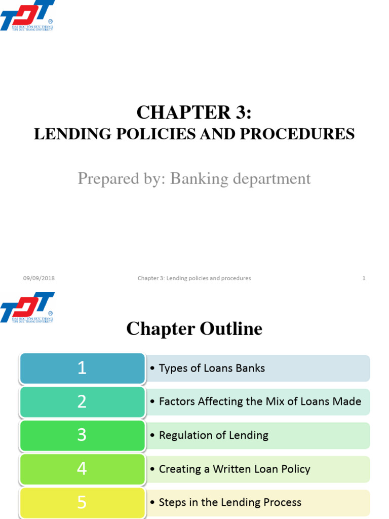 Chapter 3 - Lending Policies and Procedures | PDF | Loans | Banks