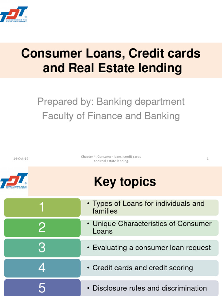 Chapter 4 Consumer Loans FULL | PDF | Loans | Finance & Money Management