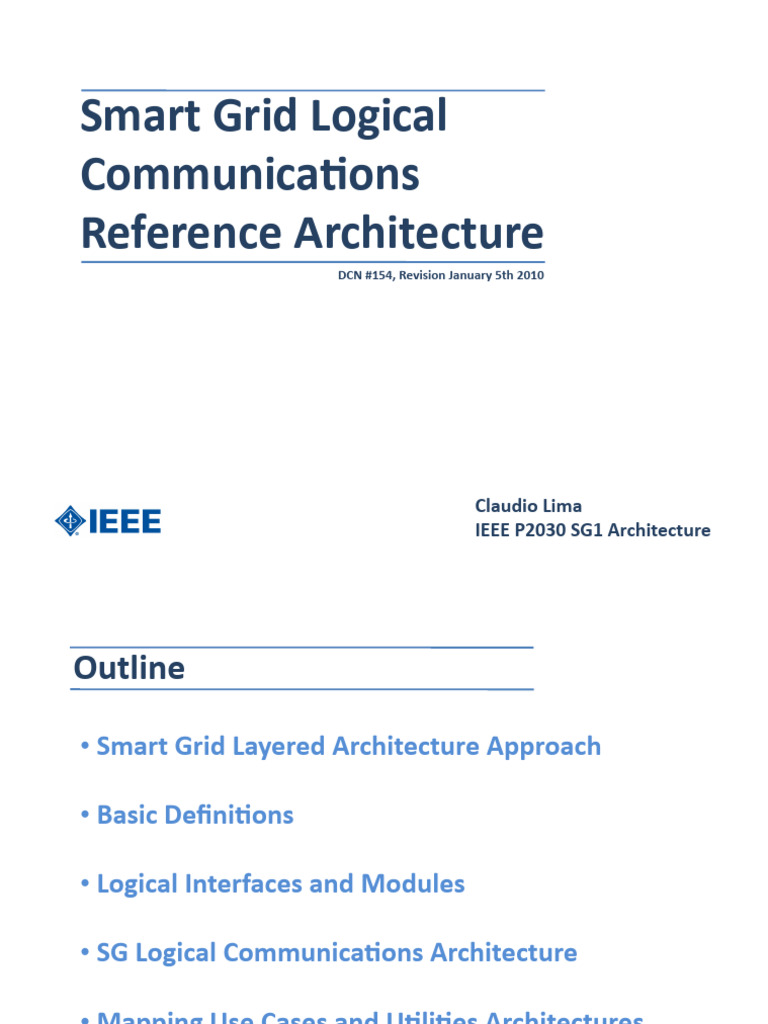 IEEE P2030 Smart Grid Architecture (C R Lima January 5th 2010) PDF ...