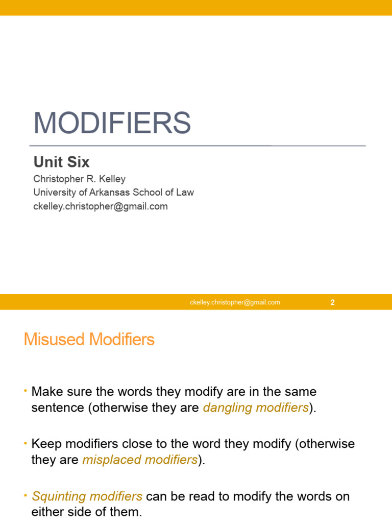 Unit Six - Modifiers | PDF | Comma | Sentence (Linguistics)
