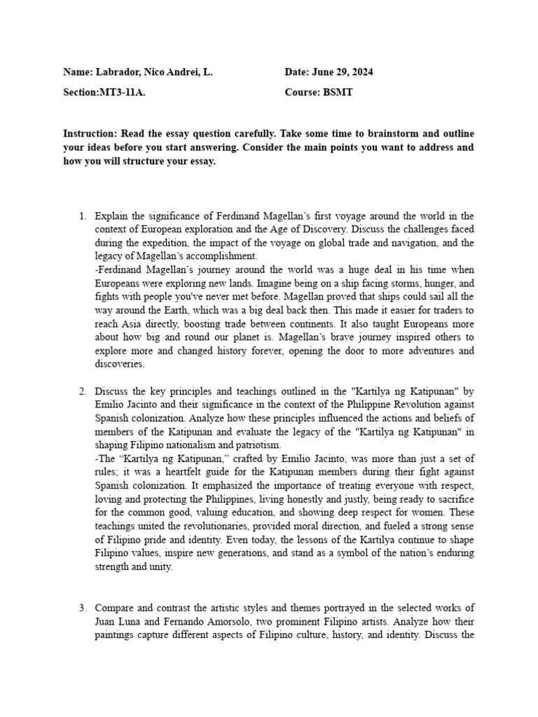 (Finished) ACTIVITY - PRE-COLONIAL AND SPANISH COLONIZATION | PDF ...