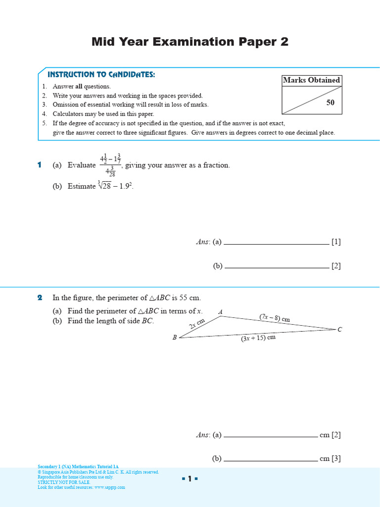 Exam Paper 2 | PDF | Significant Figures | Applied Mathematics