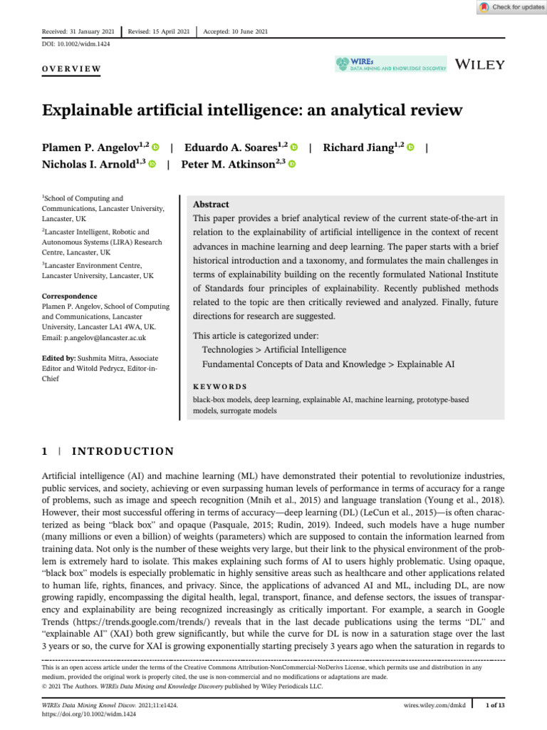Analytical Review of Explainable AI | PDF | Artificial Intelligence | Intelligence (AI) & Semantics