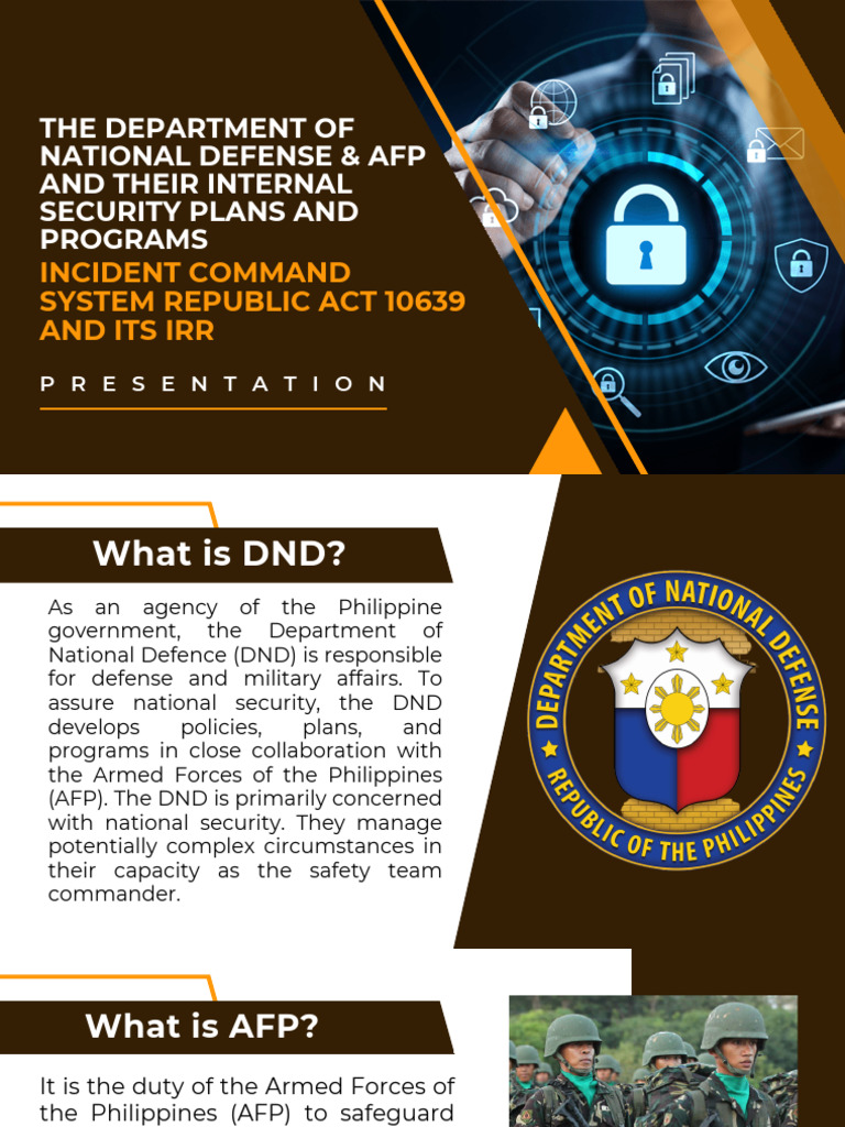 Lagamayo PPTThe Department of National Defense and The AFP and Their Internal Security Plans and ...