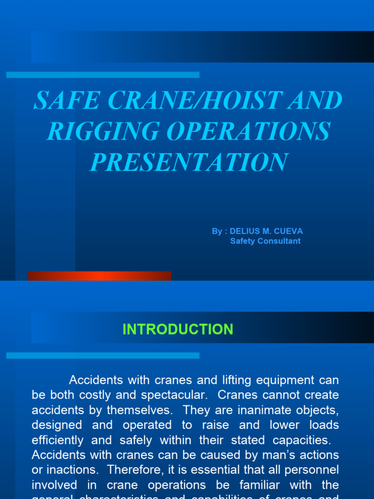 Crane and Rigging Operation | PDF | Crane (Machine) | Rope