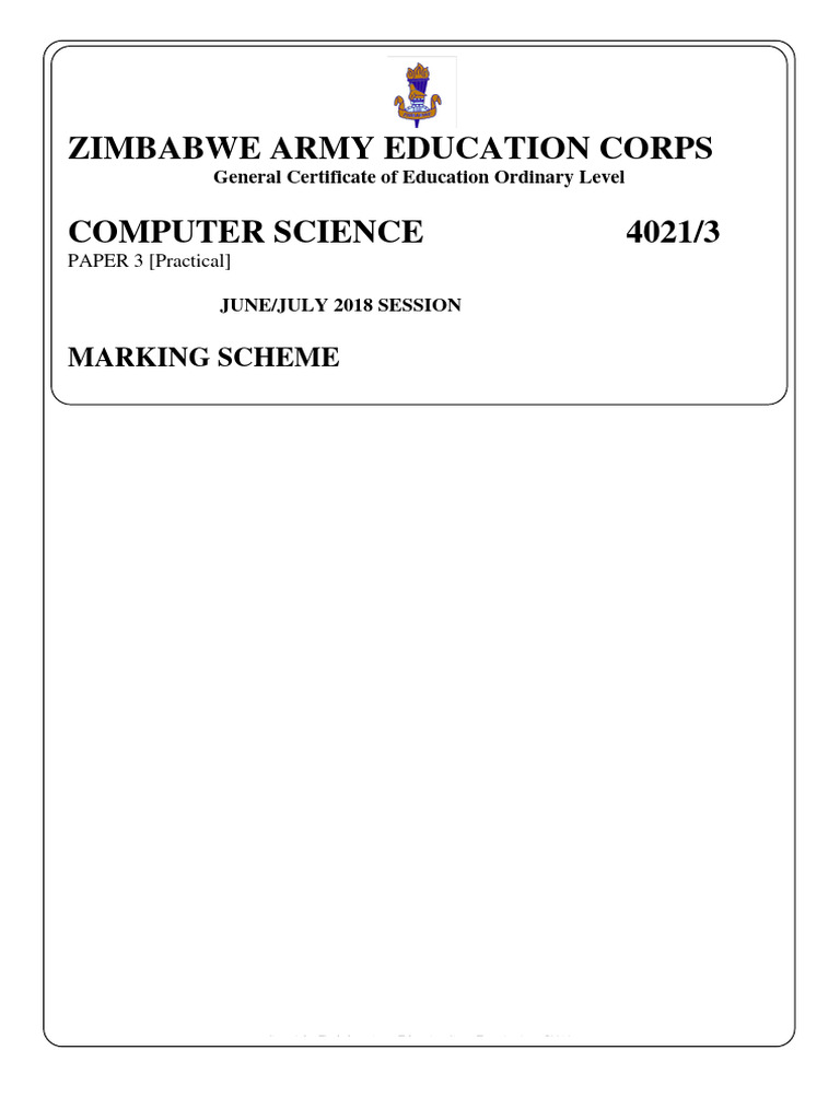 Zaec Marking Scheme P3 | Download Free PDF | Computer Programming ...