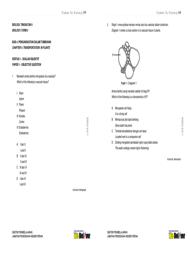 Biology: Form 5: Biologi: Tingkatan 5 | PDF