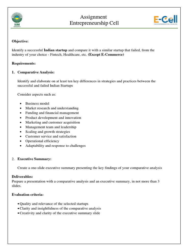 E-Cell TFM Assignment | PDF