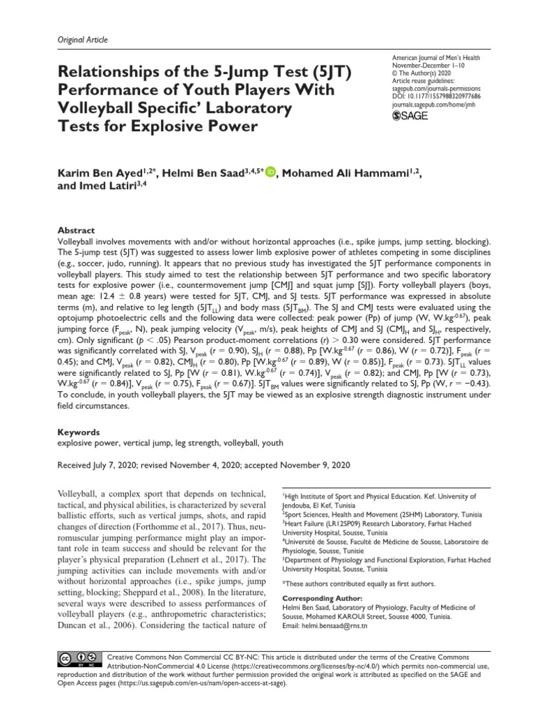 Relationships of The 5-Jump Test 5JT Performance o | PDF | Standard ...
