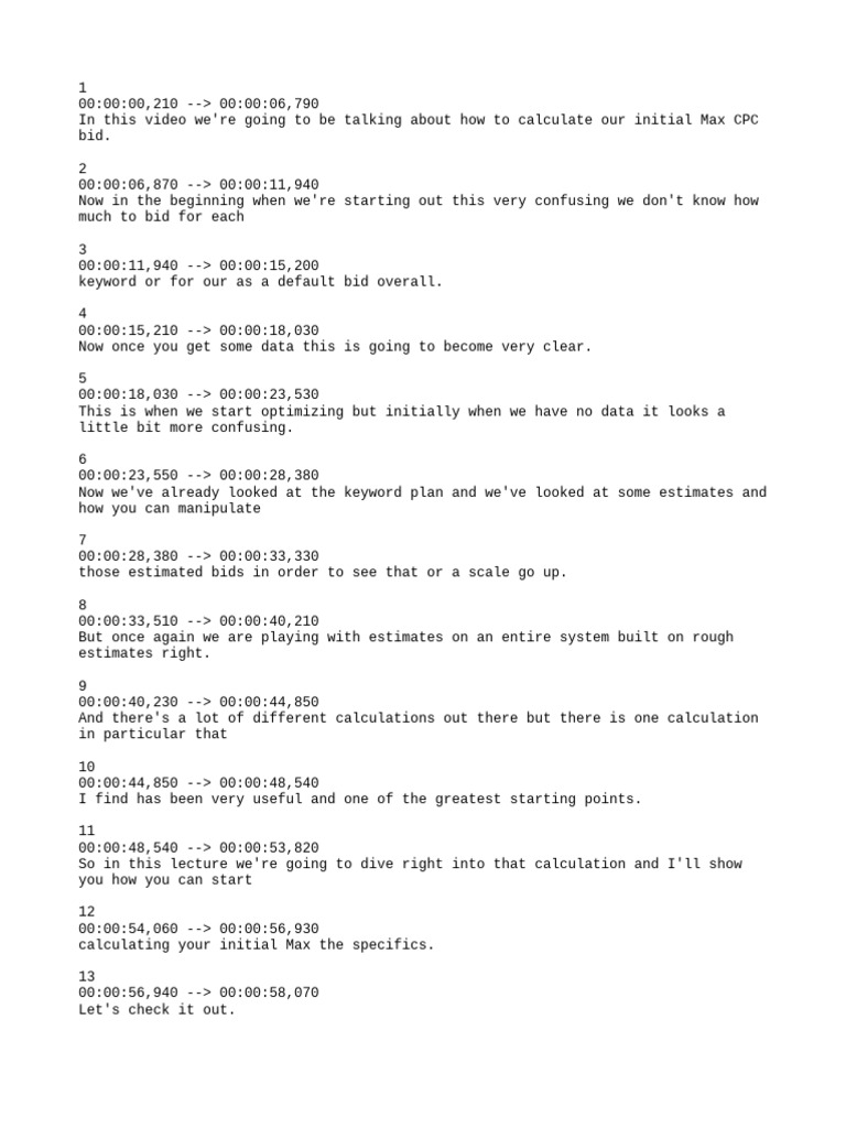 055 Calculate Your Max CPC Bid - en | PDF | Percentage | Marketing