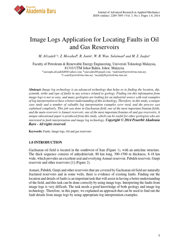 Image Logs Application For Locating Faults in Oil | PDF | Petroleum ...