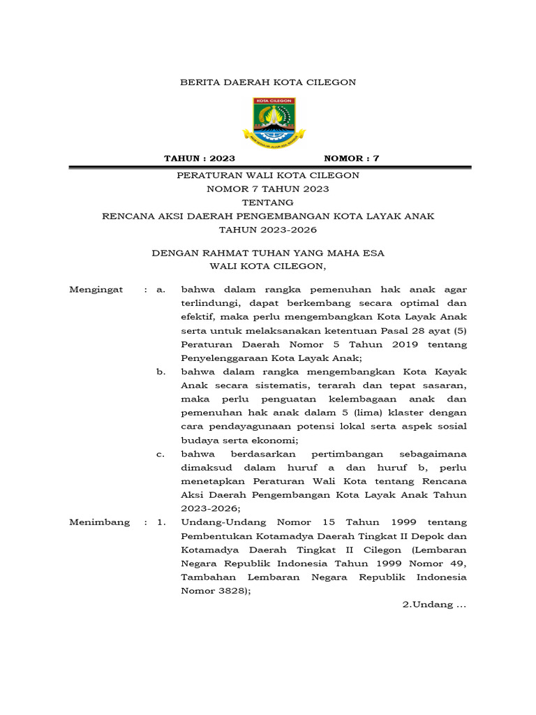 Perwal 7 Tahun 2023 | PDF