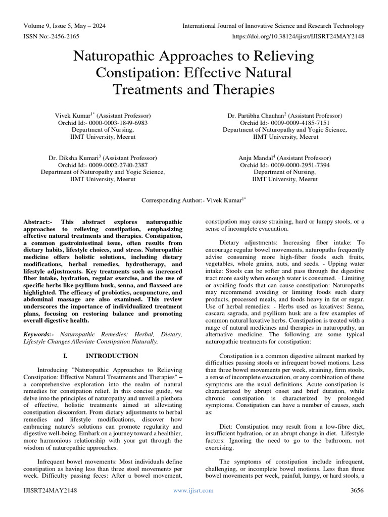 Naturopathic Approaches To Relieving Constipation: Effective Natural ...