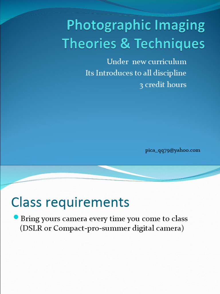 1 CPM411 Lec Intro | PDF | Camera | Digital Camera