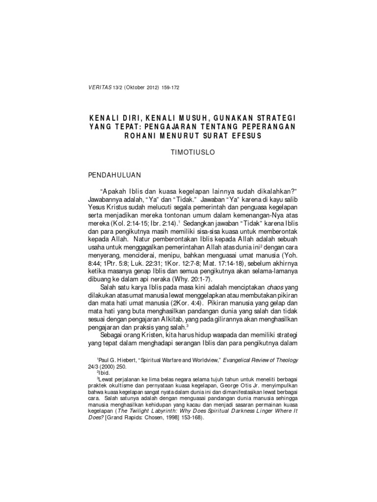 Timotius Lo - Kenali Diri, Kenali Musuh | PDF