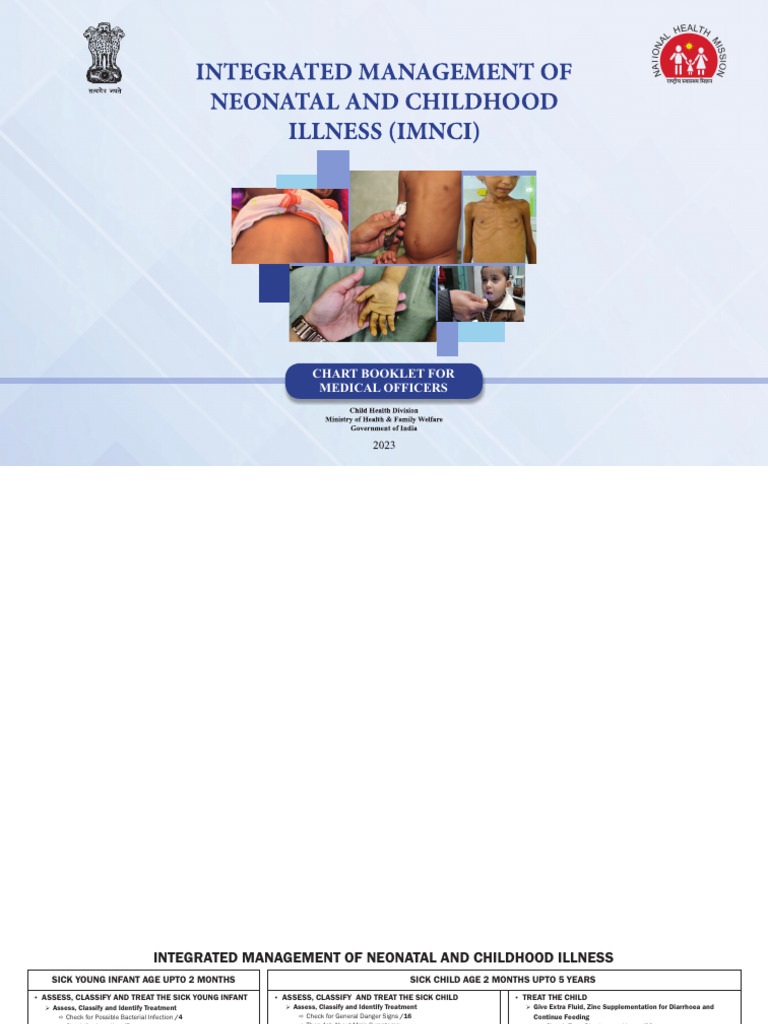 IMNCI Chart Booklet Medical Officer 2023 | PDF | Diarrhea | Breastfeeding