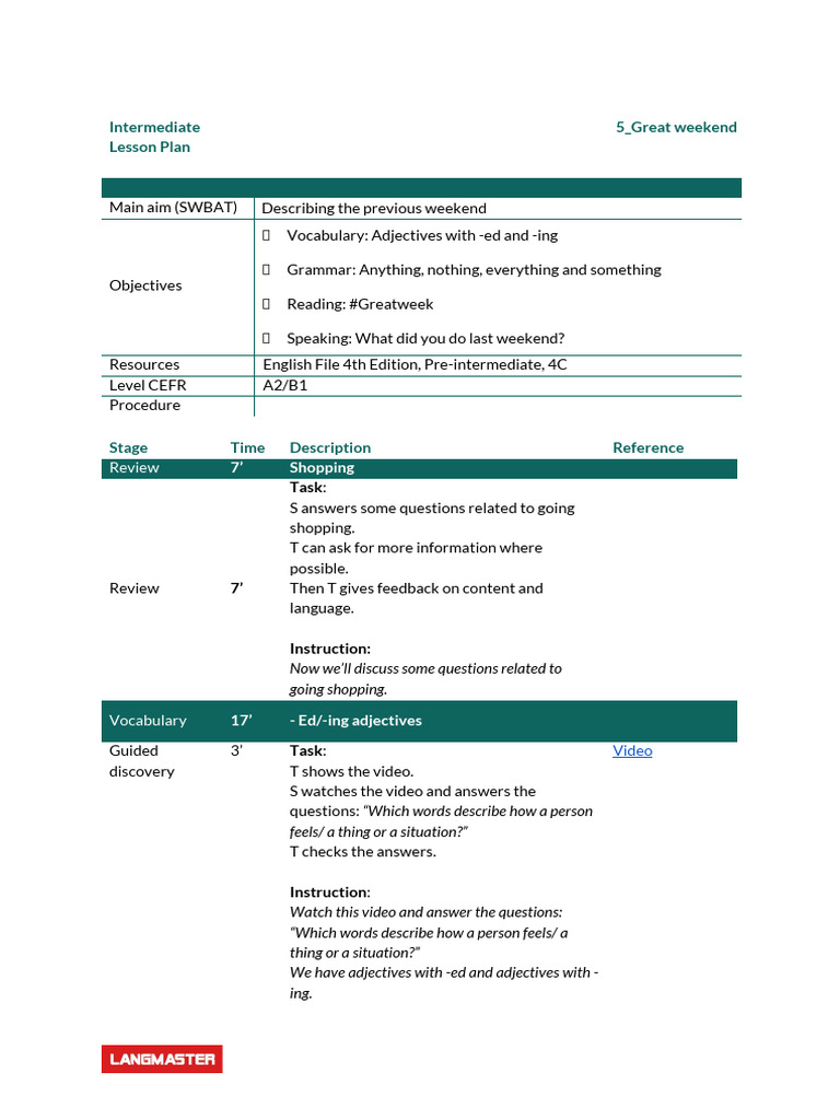 [LMC] Level 3_Lesson 5_Lesson plan | PDF | Hashtag | Question