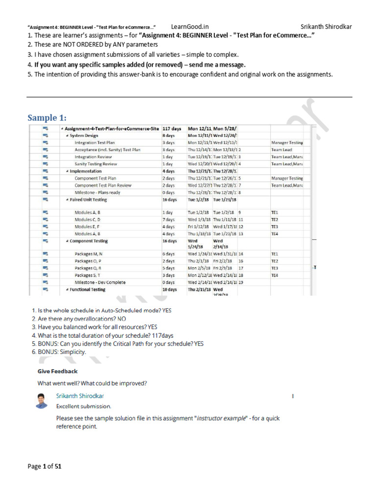 SAMPLES Assignment 4 BEGINNER Level - Test Plan For Ecommerce Site ...