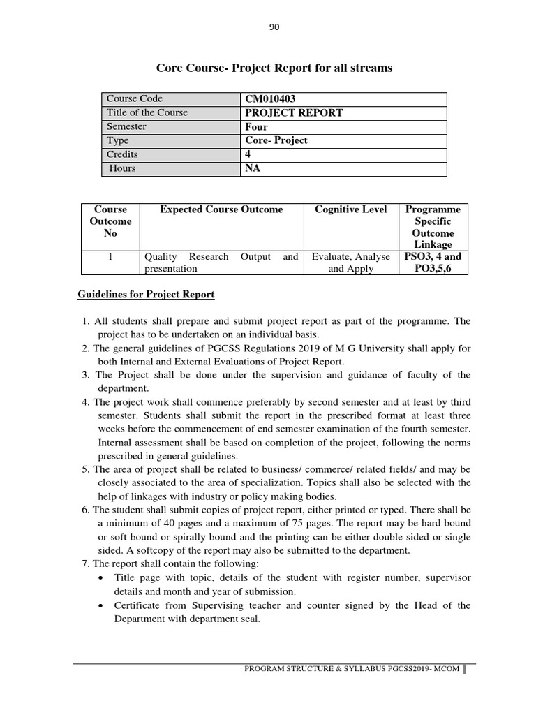 M Com Syllabus May 2019 Project Report | PDF | Career & Growth | Business