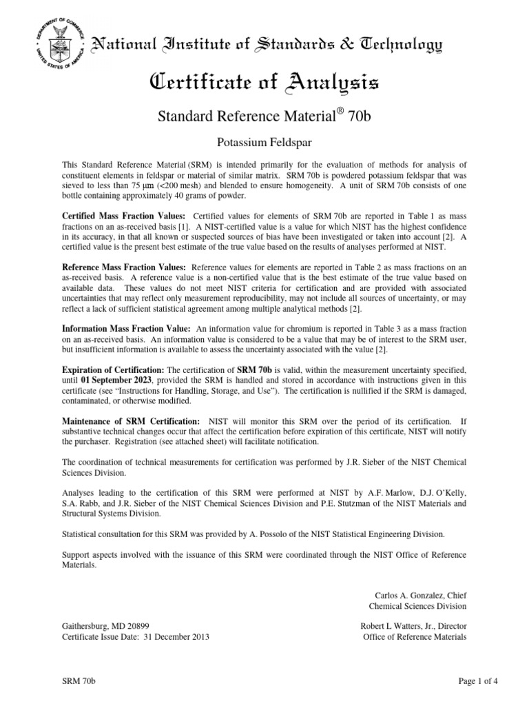 Sys Master - Pdfs - h6d - h25 - 10333732700190 - COA - NIST 70B - ST WB CERT 3406985 1 1 1 | PDF ...