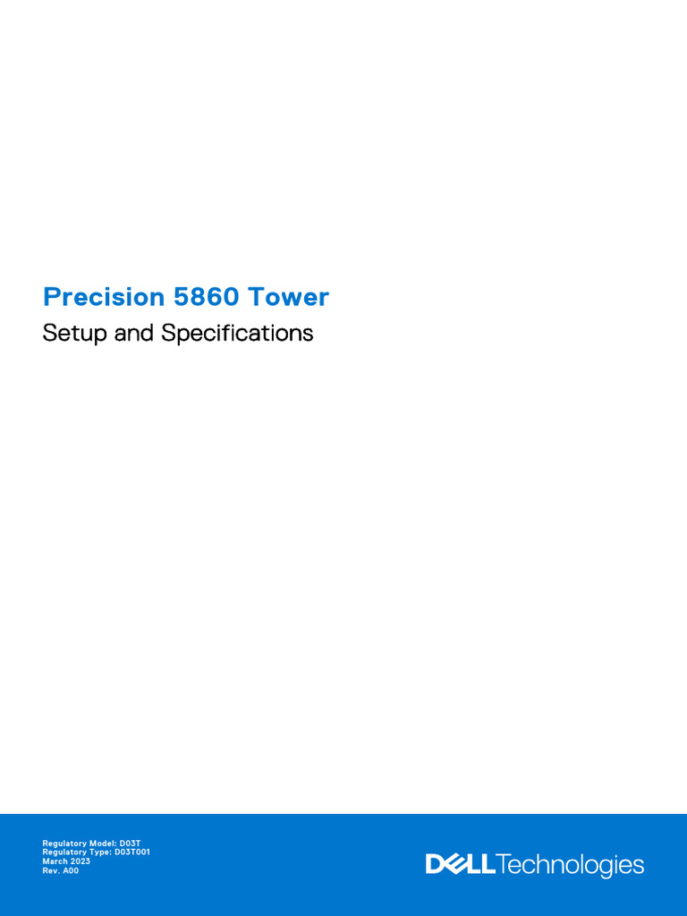 Dell Precision 5860 Tower Specs Overview | PDF | Solid State Drive | Wi Fi