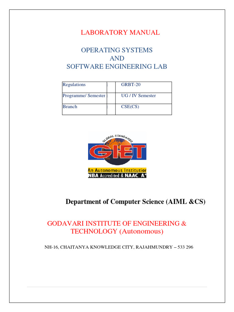 OS & SE Lab Manual by Chiru | PDF | Scheduling (Computing) | Software ...
