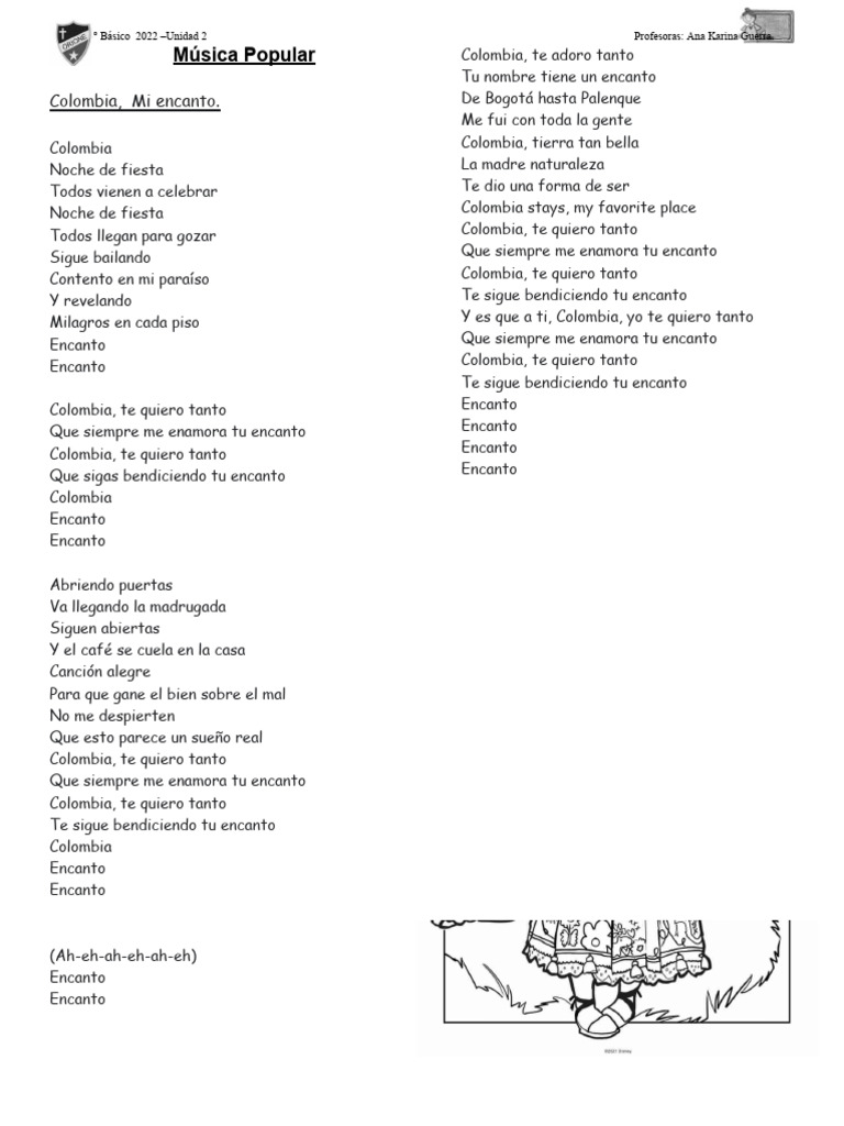 Colombia, Mi Encanto: Letra y Significado | PDF | Poesía