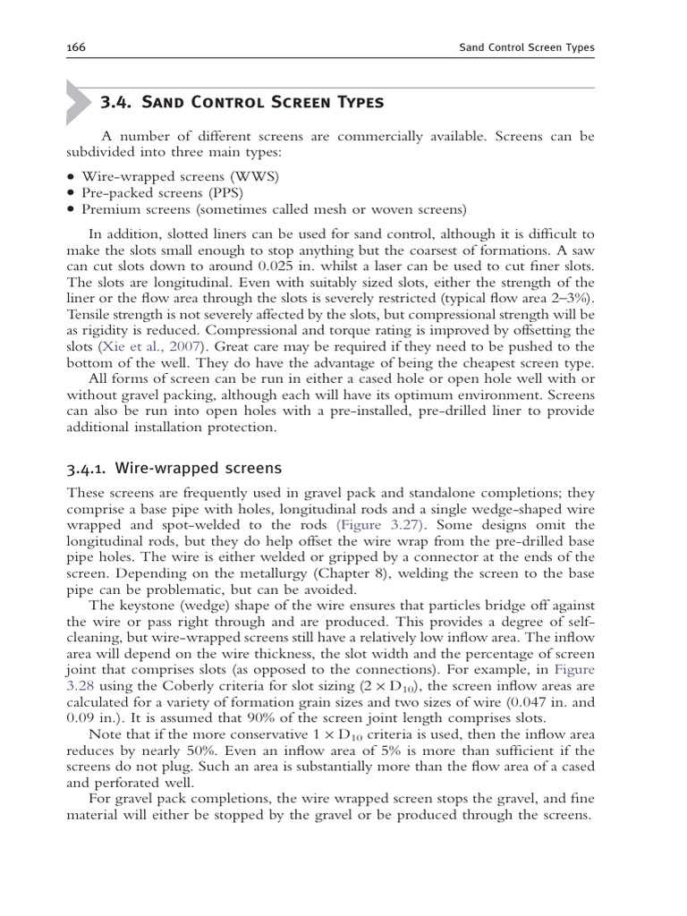 3.4. Sand Control Screen Types: Xie Et Al., 2007 | PDF | Wire | Pipe ...