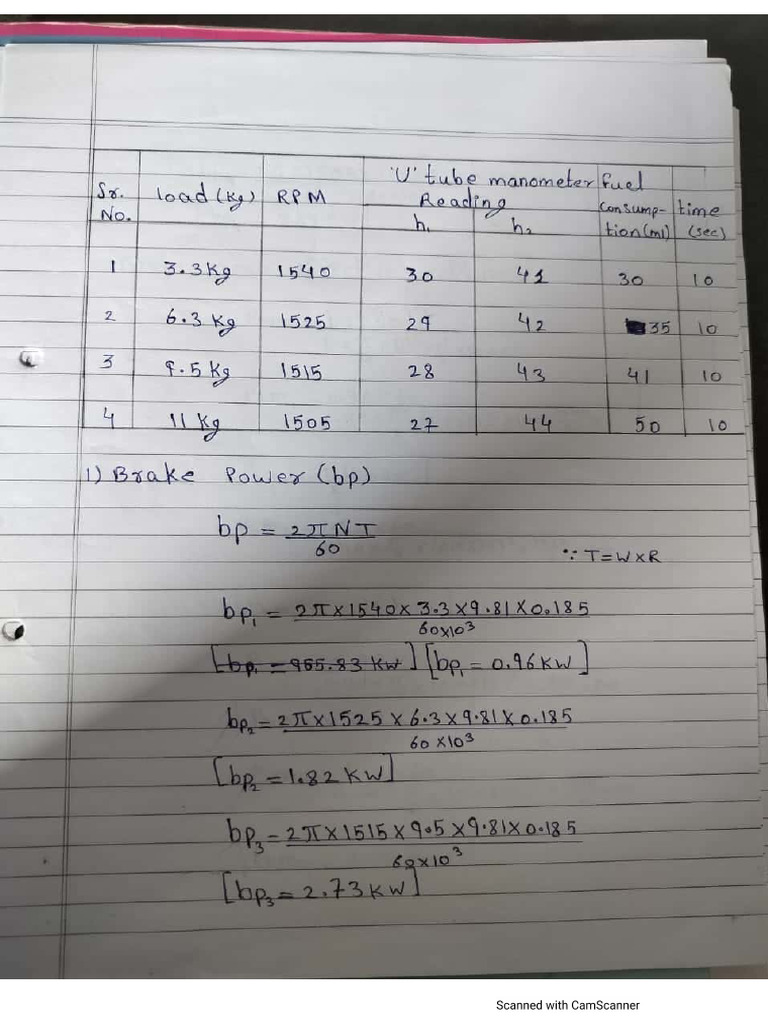 IC Engine Calculations | PDF
