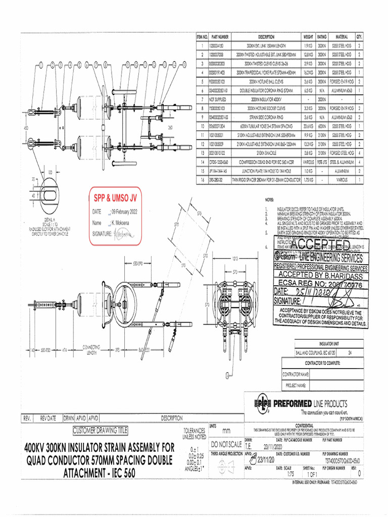400kV 300KN Quad Strain Assembly For IEC560 | PDF