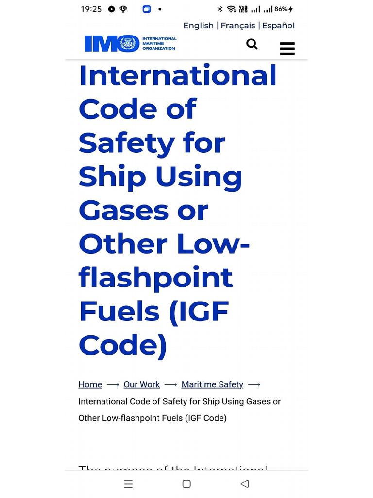 Orals - IMO IGF CODE | PDF