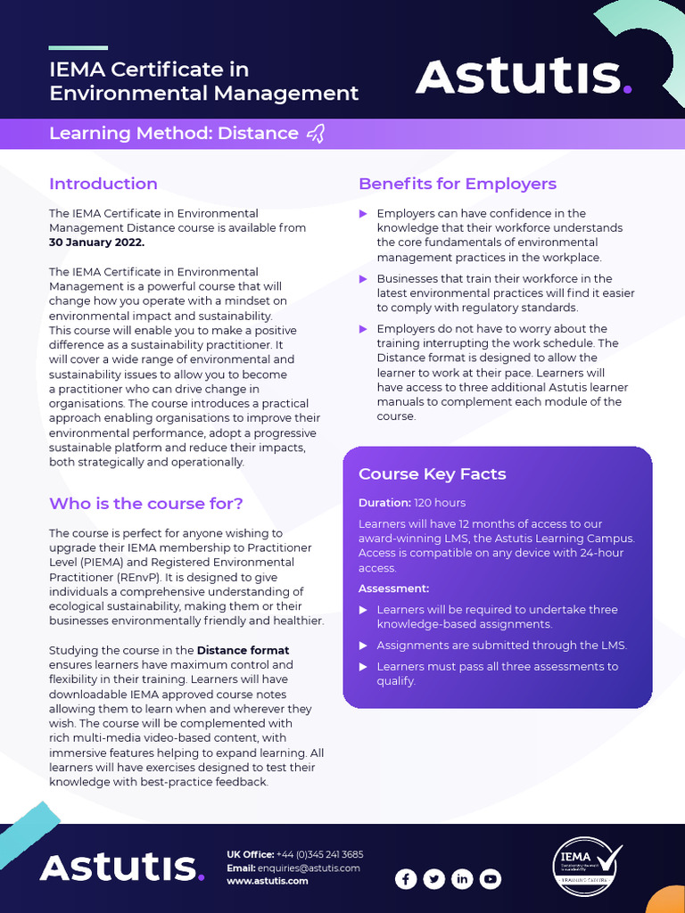 IEMA Environmental Management Course | PDF | Learning