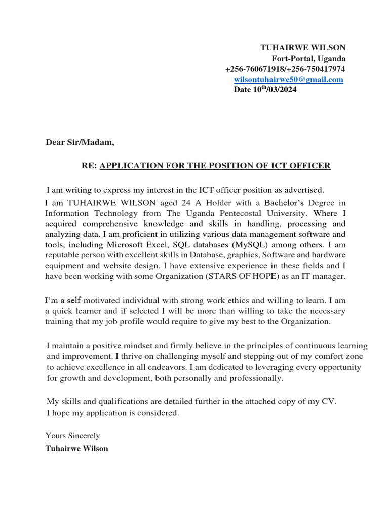 Tuhairwe Wilson Full CV | PDF | Databases | Data
