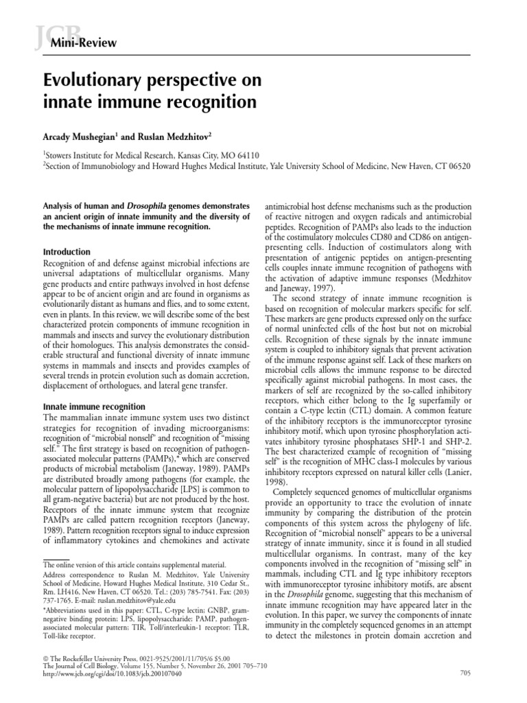 Evolutionary Perspective On Innate Immune Recognition: Mini-Review ...