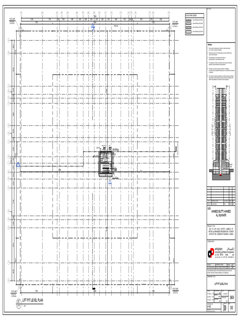 A-100-Lift Pit Level Plan | PDF | Engineering