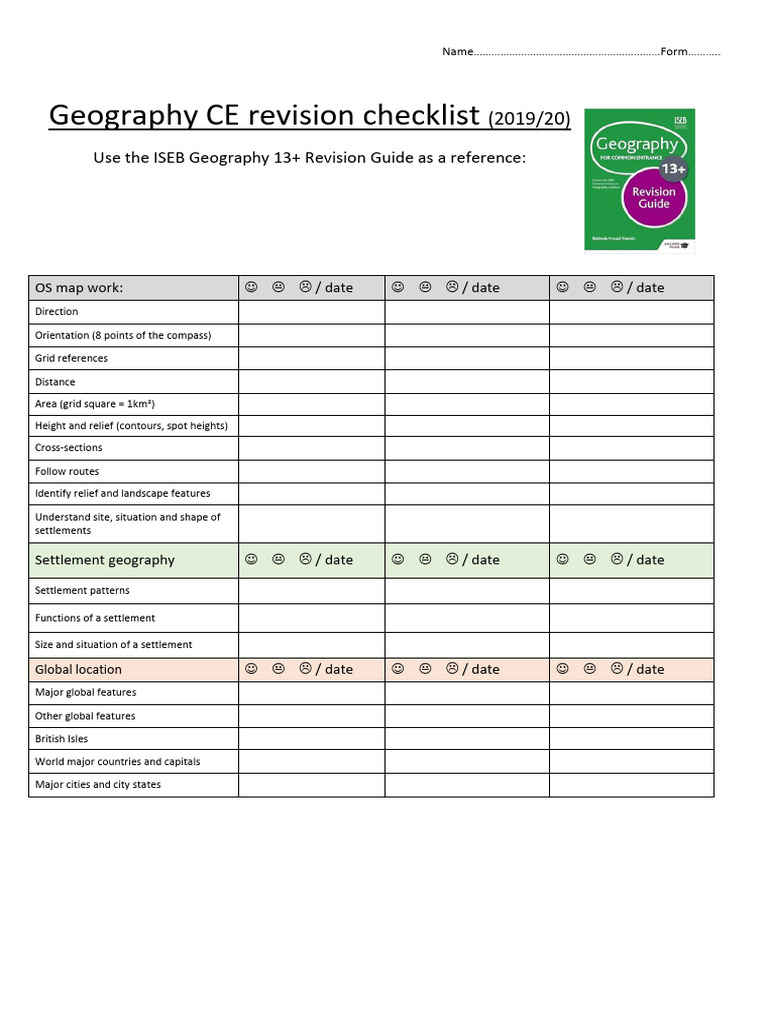 Junior Cert Geography Revision Checklist | PDF | Volcano | Plate Tectonics