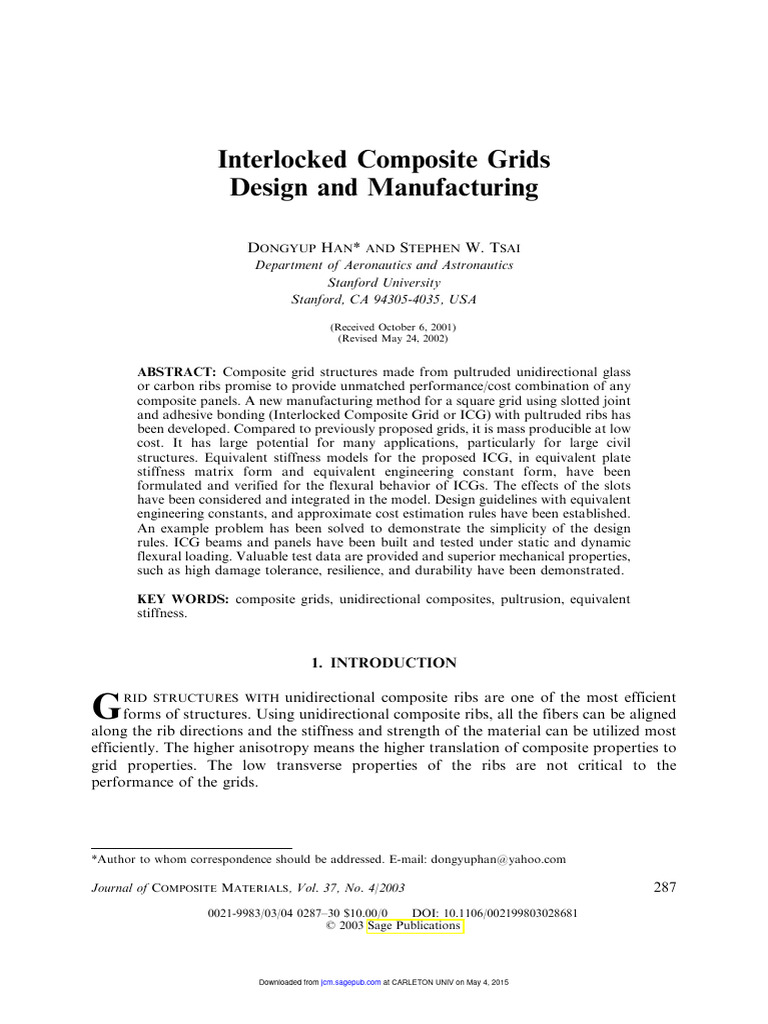 Interlocked Composite Grid Design Guide | PDF | Composite Material ...