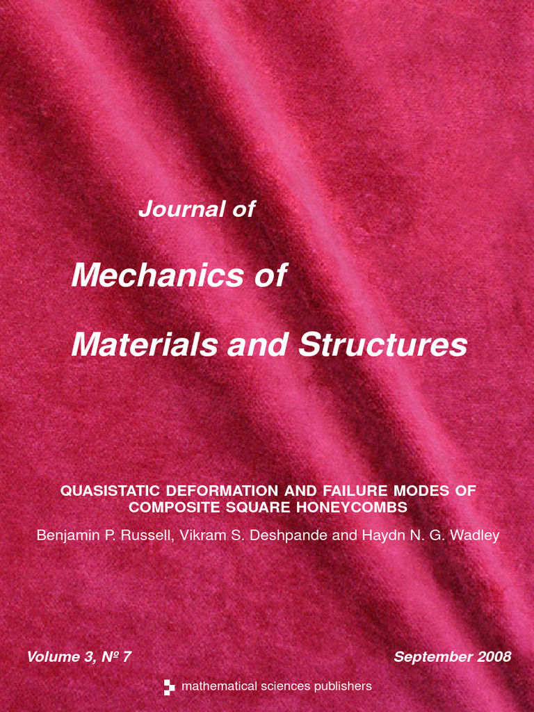 Quasistatic Deformation and Failure Modes of Composite Square Honeycombs | PDF | Composite ...